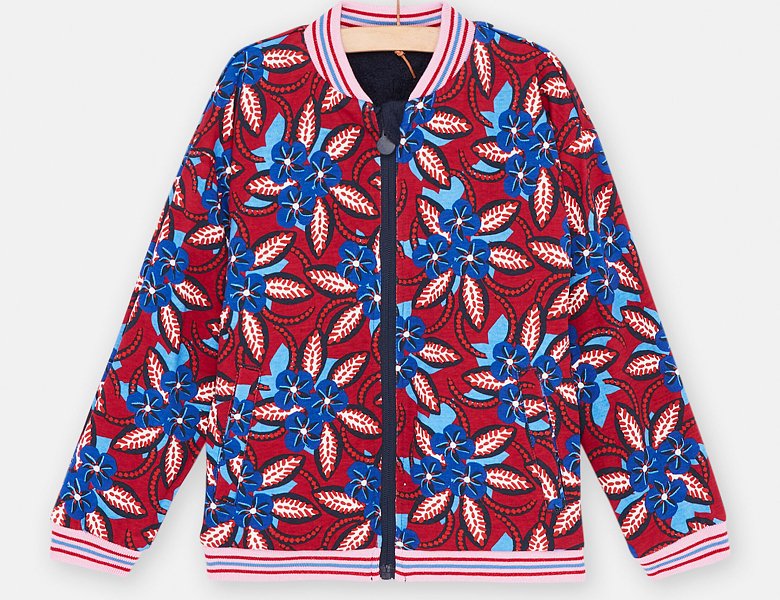 Παιδικό Jacket για Κορίτσια Διπλής Όψης Navy Blue Flowers | DPAM