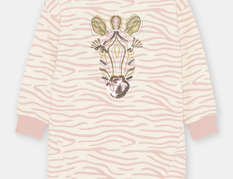 Παιδικό Μακρυμάνικο Φόρεμα για Κορίτσια Pink Zebra | DPAM