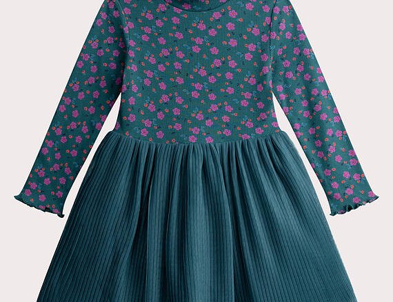 Παιδικό Φόρεμα για Κορίτσια Green Floral | DPAM